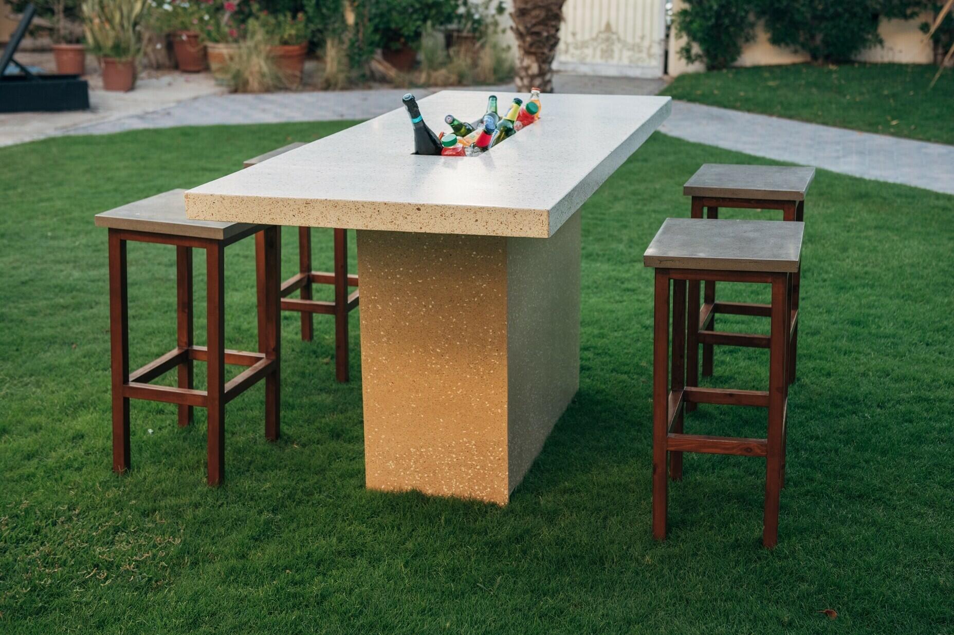 Concrete and Terrazzo Outdoor Furniture - Bauchem Creations